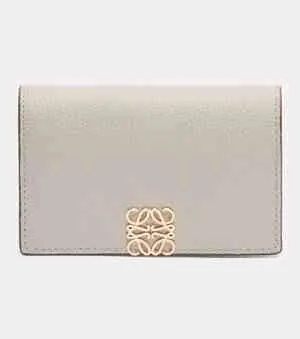 Loewe Anagram Leather Card Case - Grey