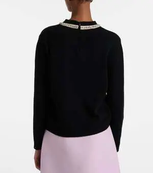 Valentino Garavani Sequined Virgin Wool Sweater - Black