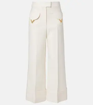 Valentino Garavani Crepe Couture Wide-leg Trousers