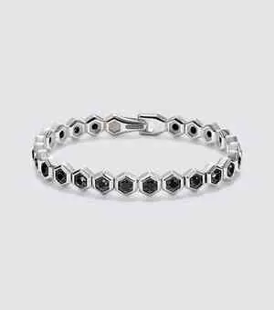 David Yurman Hex Sterling Bracelet With Black Diamonds - Silver