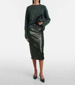 EMILIA WICKSTEAD Bethan Sequined Pencil Skirt