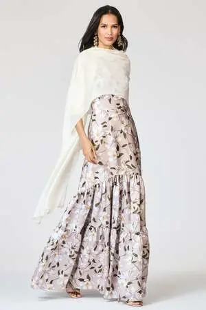 Sachin & Babi Emmy Embellished Silk Chiffon Scarf - Ivory