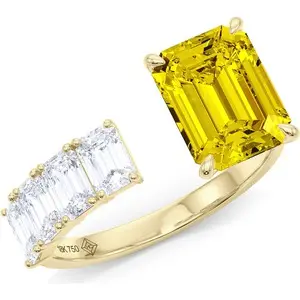 HAUTECARAT Floating Lab Grown Diamond Open Ring - Yellow Gold