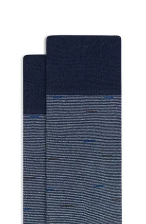 Bugatchi Pinstripe Mercerized Cotton Blend Dress Socks