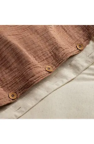 CRANE HOME Crinkled Cotton & Linen Duvet Cover