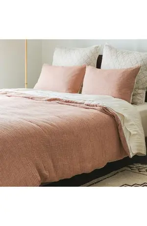 CRANE HOME Crinkled Cotton & Linen Duvet Cover