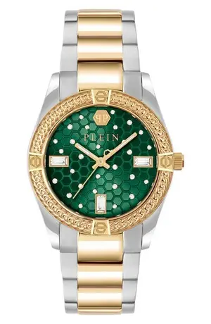 Philipp Plein Icon Chain Bracelet Watch - Green Two Tone