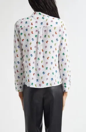 Alice + Olivia X Grateful Dead Willa Printed Silk Shirt