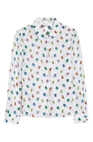Alice + Olivia X Grateful Dead Willa Printed Silk Shirt