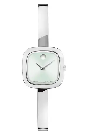 Movado Museum Cushion Bangle Watch - Green Dial