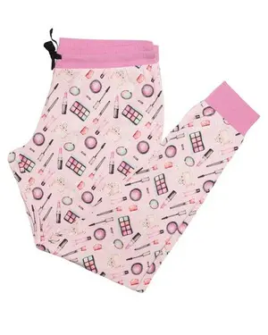 LEV BABY Makeup Print Relaxed Lounge Pants - Pink