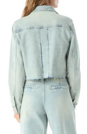 DO BY DEE OCLEPPO Talia Crop Raw Hem Denim Jacket
