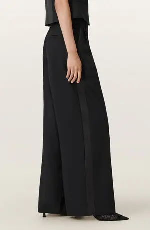 ALLSAINTS Noa Stretch Wool-blend Wide-leg Pants