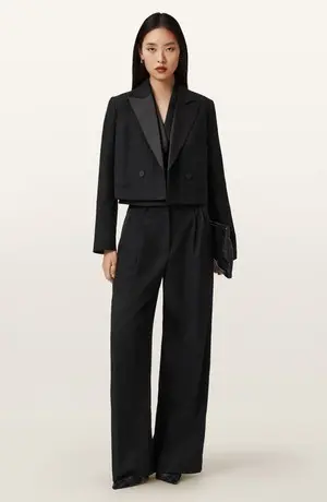 ALLSAINTS Noa Stretch Wool-blend Wide-leg Pants