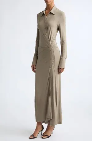 Helmut Lang Asymmetric Long Sleeve Dress