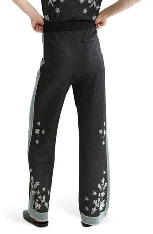 Scotch & Soda Jacquard Knit Wide-leg Pants - Meteorite