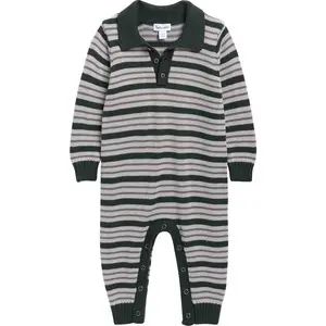 Splendid Striped Knit Polo Romper