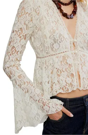 Free People Whispering Love Lace Top