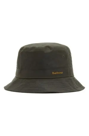 Barbour Belsay Waxed Cotton Bucket Hat - Fern