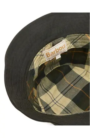Barbour Belsay Waxed Cotton Bucket Hat - Fern