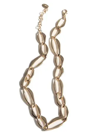 Mango Flat Link Necklace - Gold