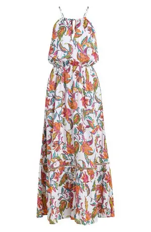 SUNSHINE 79 Floral Print Tiered Maxi Dress