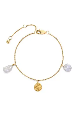 Monica Vinader Capri Charm Bracelet - 18k Gold Vermeil/pearl