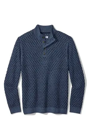 Tommy Bahama Cross Cable Button Neck Sweater - Coastline