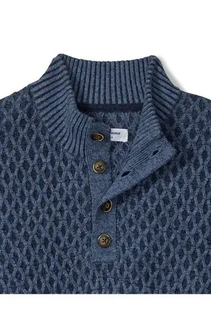 Tommy Bahama Cross Cable Button Neck Sweater - Coastline