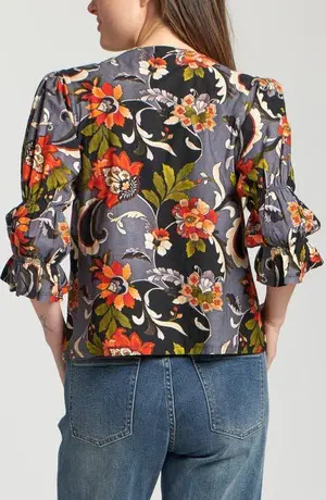 APNY Renaissance Print Top - Grey Multi