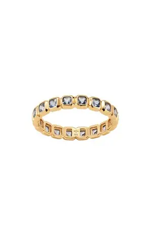 MADE BY MARY Cubic Zirconia Eternity Birthstone Ring - Gold/march