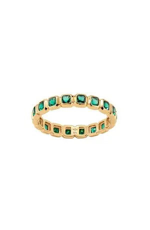 MADE BY MARY Cubic Zirconia Eternity Birthstone Ring - Gold/may