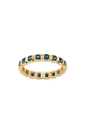 MADE BY MARY Cubic Zirconia Eternity Birthstone Ring - Gold/september