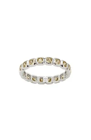 MADE BY MARY Cubic Zirconia Eternity Birthstone Ring Silver/august