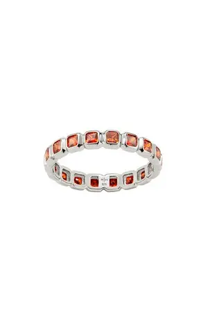 MADE BY MARY Cubic Zirconia Eternity Birthstone Ring Silver/january