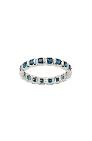 MADE BY MARY Cubic Zirconia Eternity Birthstone Ring Silver/september