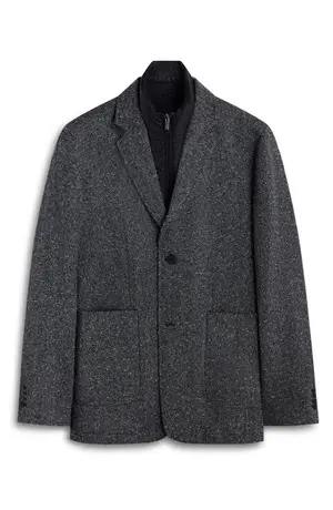 Bugatchi Herringbone Jacket With Removable Bib