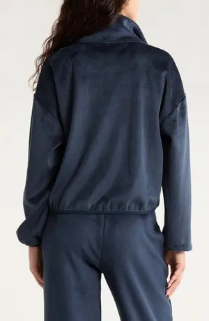Zella Plush Ribbed Jacket - Navy Sapphire