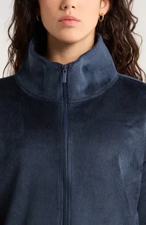 Zella Plush Ribbed Jacket - Navy Sapphire