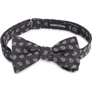 Nordstrom Paisley Jacquard Silk Bow Tie - Black
