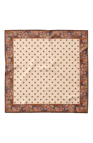 ELIZABETTA Sangiovesesilk Pocket Square For - Copper