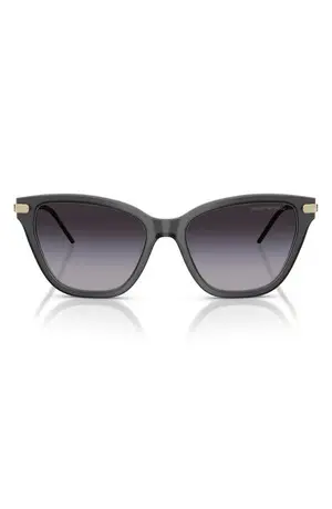 Emporio Armani 56mm Cat Eye Sunglasses - Opal Grey/grey Gradient