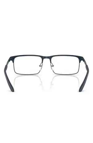 Emporio Armani 53mm Rectangular Optical Glasses - Matte Blue/demo Lens