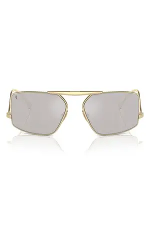 SCUDERIA FERRARI Oversized Rectangular Sunglasses - Pale Gold/mirror Gold