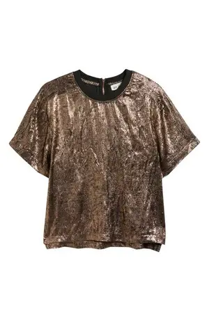 CITY BLUES Foil Print T-shirt - Champagne