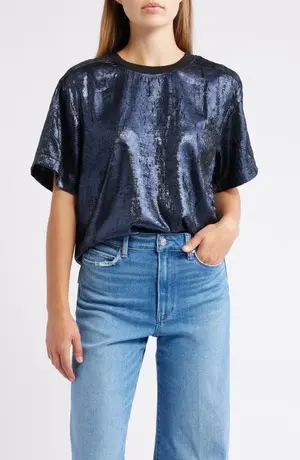 CITY BLUES Foil Print T-shirt - Midnight