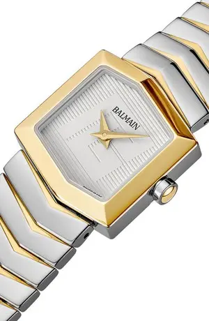 Balmain Taffetas Hexagonal Two-tone Bracelet Watch