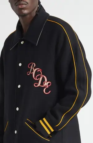 BODE Monogram Snap Reversible Jacket - Black Multi