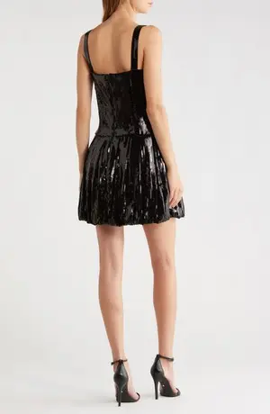WAYF Bella Bubble Hem Sequin Minidress