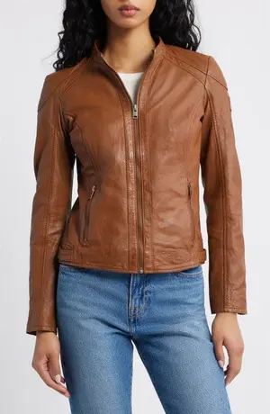 Mauritius Allice Leather Moto Jacket